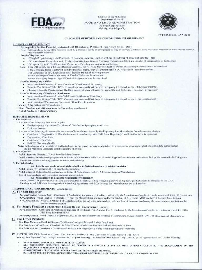 Annex 2 Checklist For Lto PDF | PDF