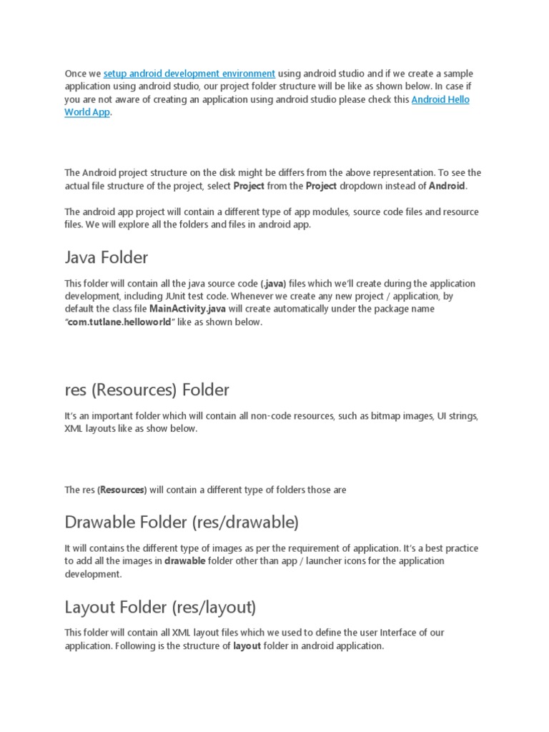 Java Folder: Setup Android Development Environment Android Hello World ...