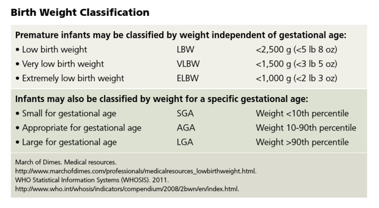 Birth Weight Classifications Explained | PDF