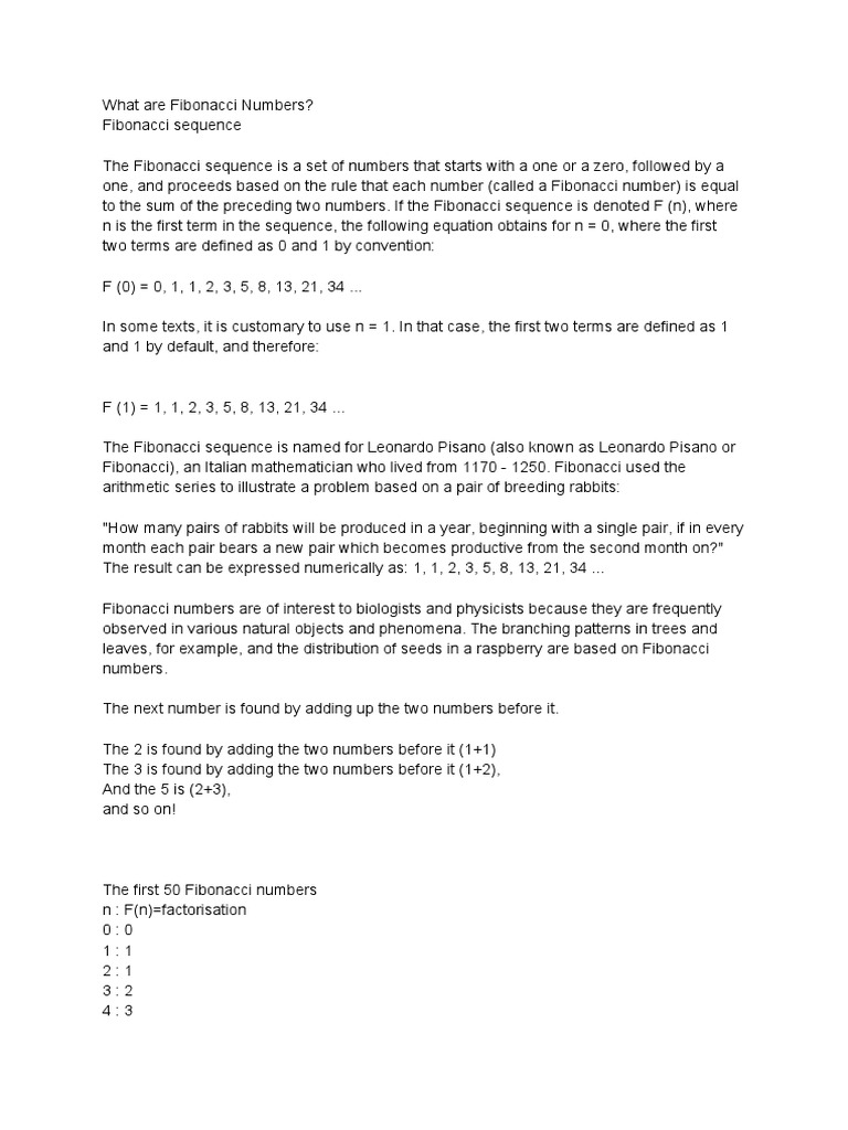 Fibonacci Numbers | PDF | Milky Way | Teaching Mathematics