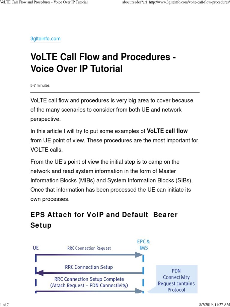 VoLTE Call Flow and Procedures - Voice Over IP Tutorial | PDF | Ip ...