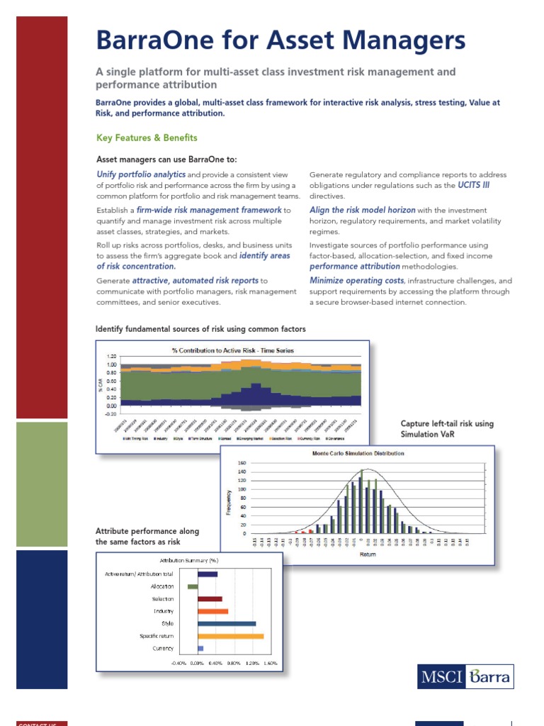 BarraOne for Multi-Asset Risk Management | PDF | Value At Risk | Risk