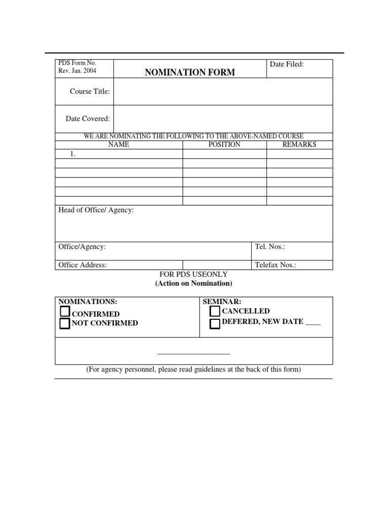 Nomination Form | PDF