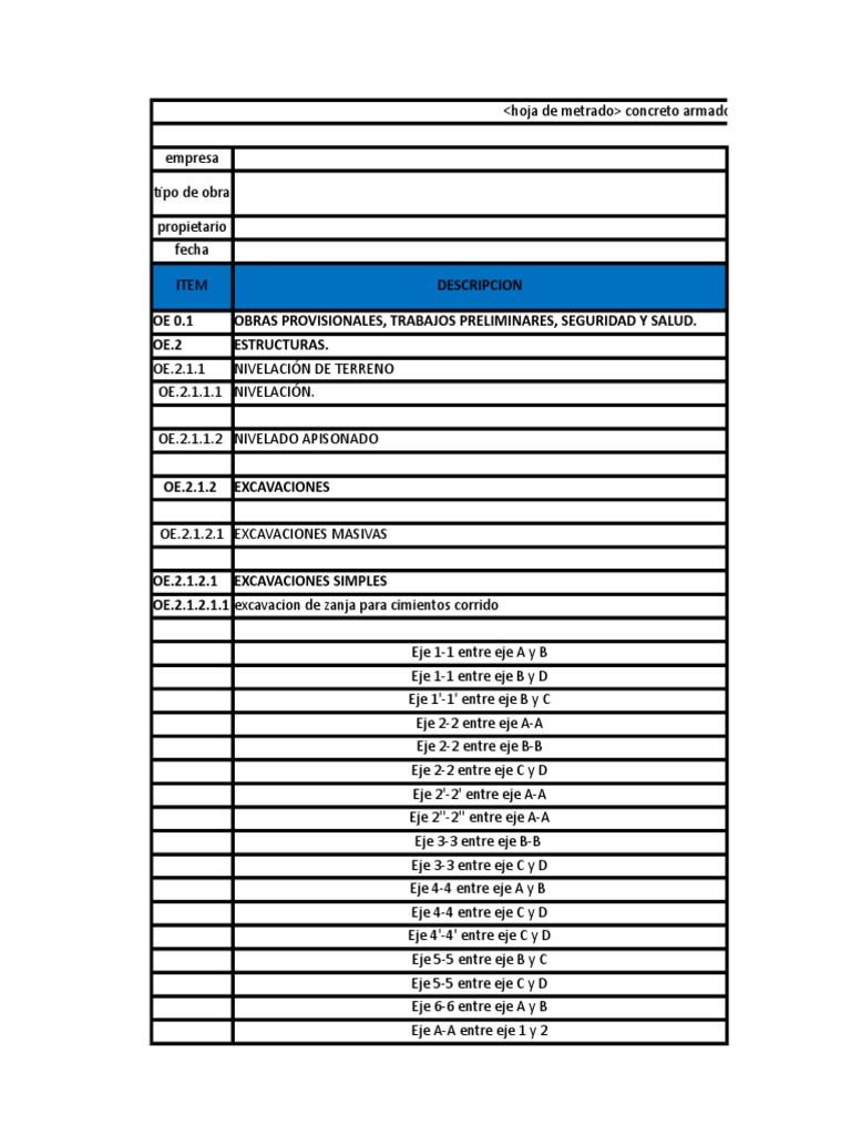 Metrados de Excavacion y Relleno | PDF | Edificios y estructuras | Ingeniería estructural