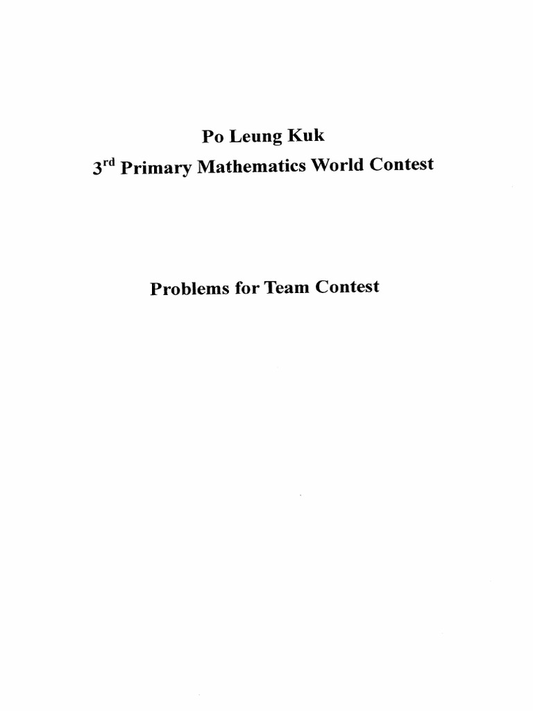 3rdannual PMWC Team Test 1999 PDF | PDF