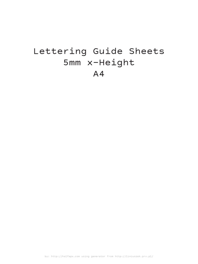 Lettering Guide Sheets 5mm X-Height A4 | PDF | Technology & Engineering