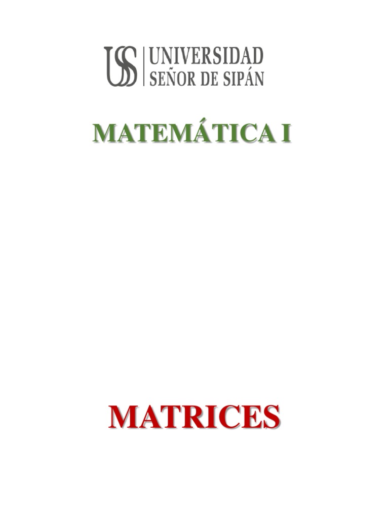 Matrices Clase | PDF | Matriz (Matemáticas) | Teoría de la matriz