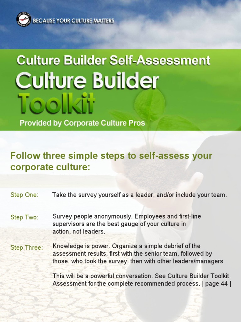 Assess and improve your corporate culture in 3 steps | PDF | Goal ...