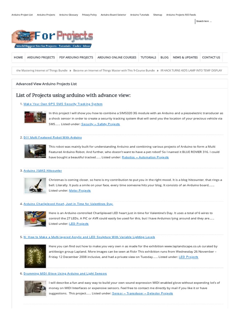 Advanced View Arduino Projects List - Use Arduino For Projects | PDF ...