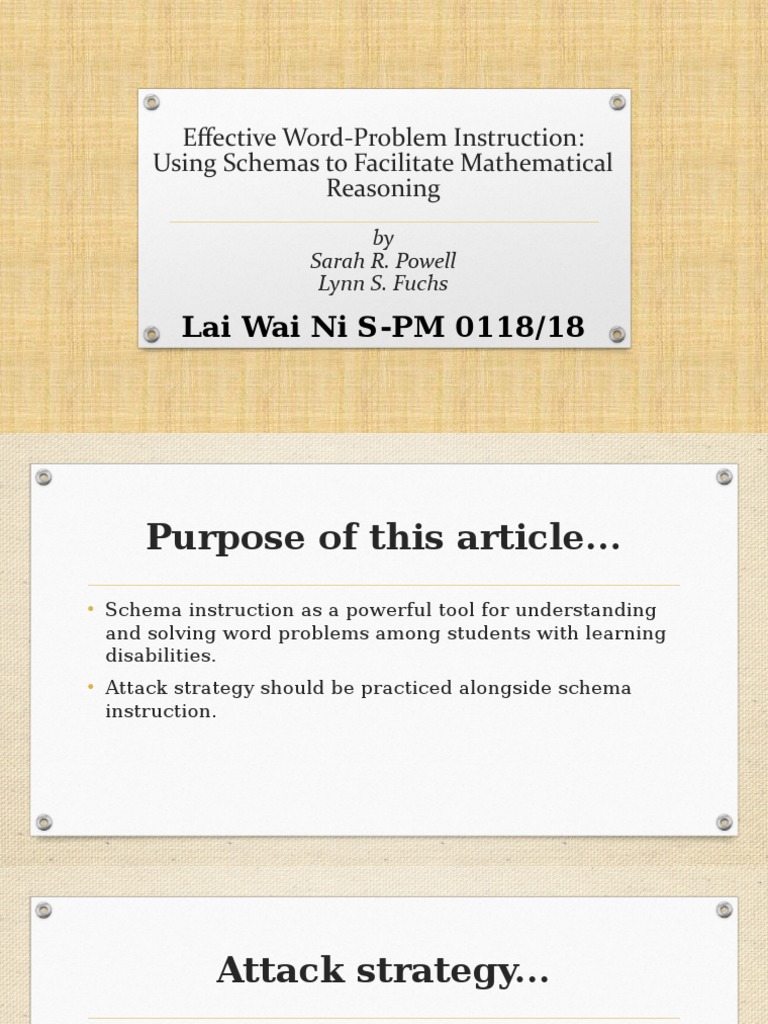 Effective Word-Problem Instruction | PDF | Conceptual Model | Ratio