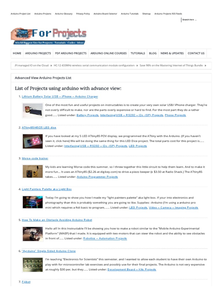 Advanced View Arduino Projects List Part 3 - Use Arduino For Projects ...