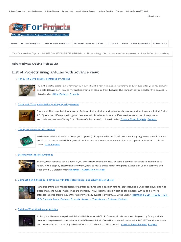 Advanced View Arduino Projects List Part 4 - Use Arduino For Projects ...