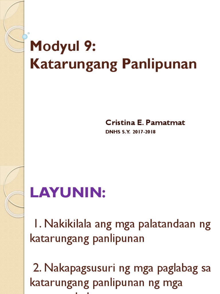 Esp Modyul 9 Katarungang Panlipunan | PDF