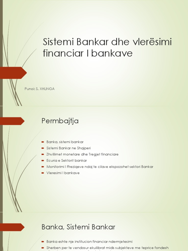 Sistemi Bankar Ne Shqiperi | PDF