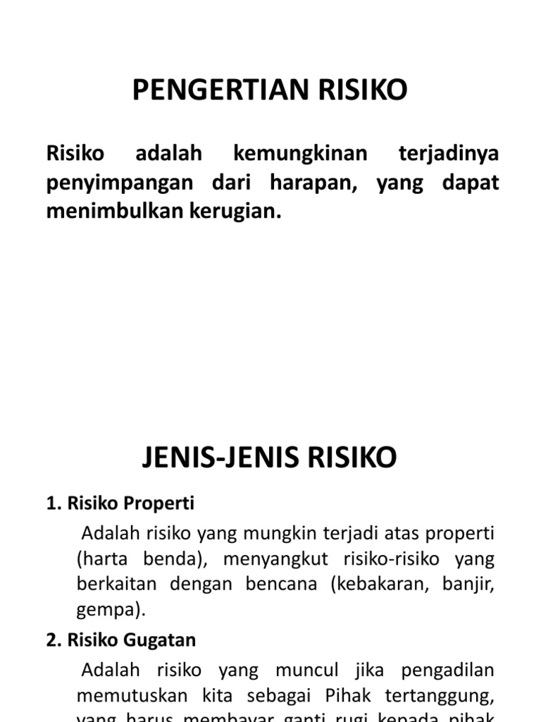 Jenis Jenis Risiko | PDF