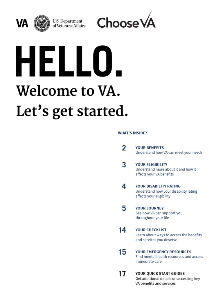 Hello.: Welcome To VA. Let's Get Started | PDF | United States ...