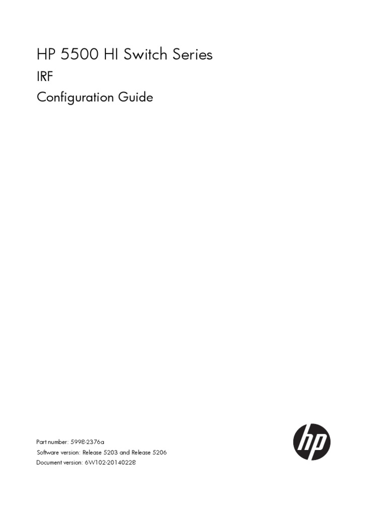 HP 5500 HI Switch Series IRF Configuracion Guide | PDF | Network Switch ...