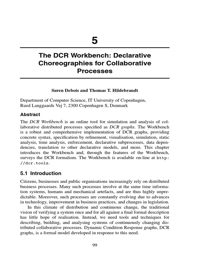 The DCR Workbench: Declarative Choreographies For Collaborative Processes | PDF | Computer ...