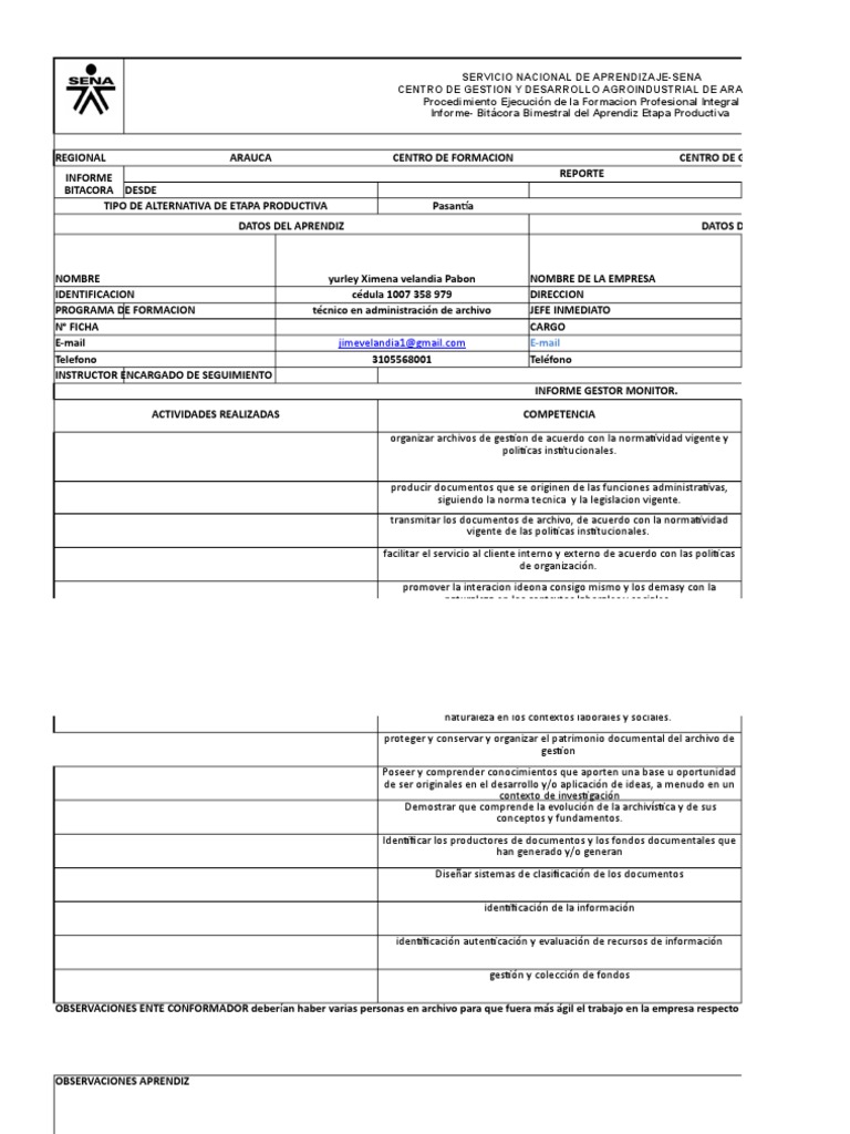 Bitacora Plantilla | PDF | Informática y tecnología de la información ...