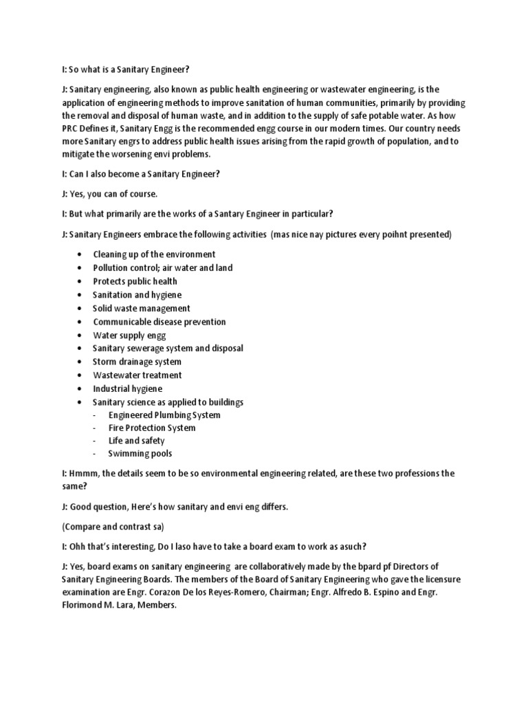 Sanitary Engg Outline For Video | PDF | Sanitation | Water Pollution
