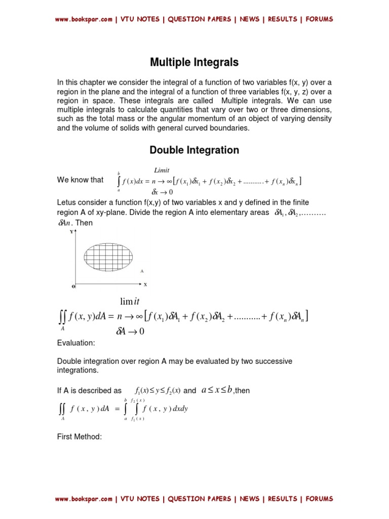 Unit 5 Multiple Integrals | PDF | Coordinate System | Integral Unit 5 Multiple Integrals | PDF | Coordinate System | Integral