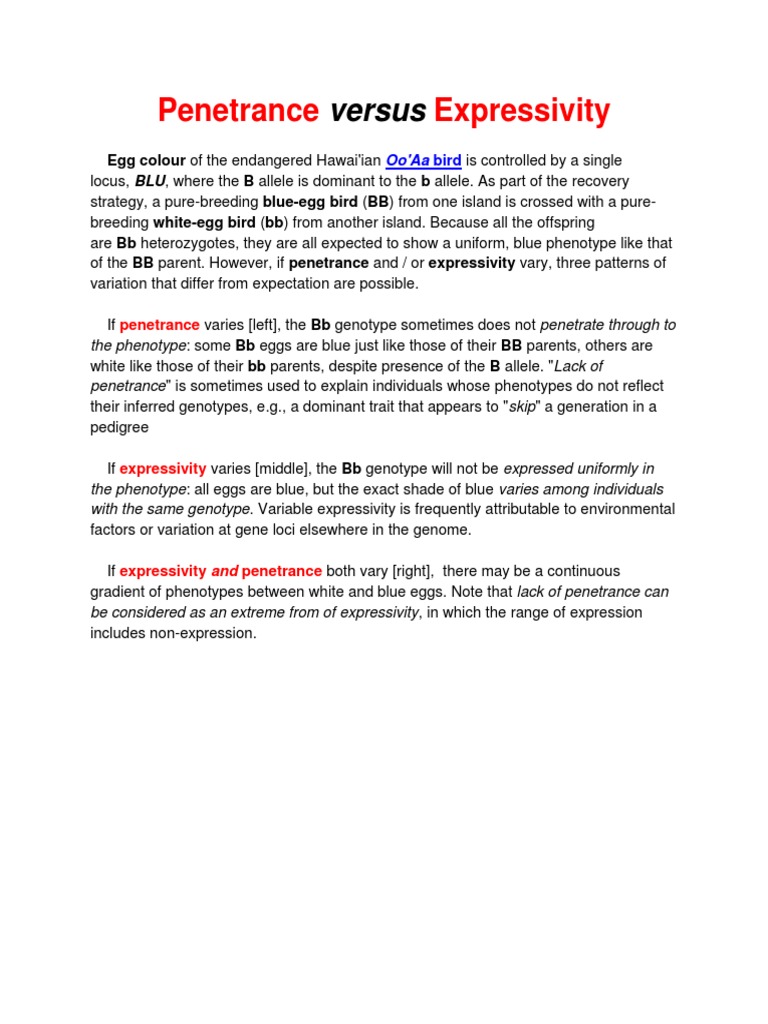 Understanding the Differences Between Penetrance and Expressivity and ...