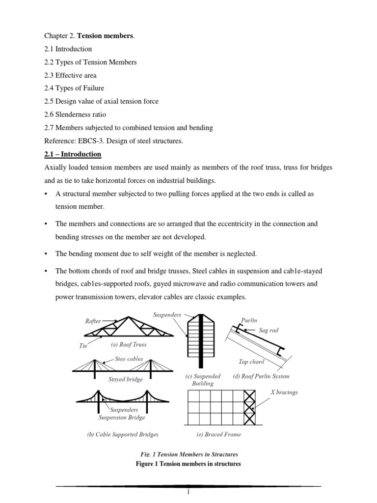 Chapter 2 Tension Members | PDF | Tension (Physics) | Truss