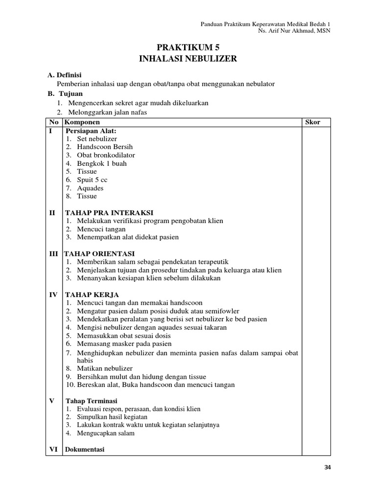 Sop Inhalasi Nebulizer 5 | PDF