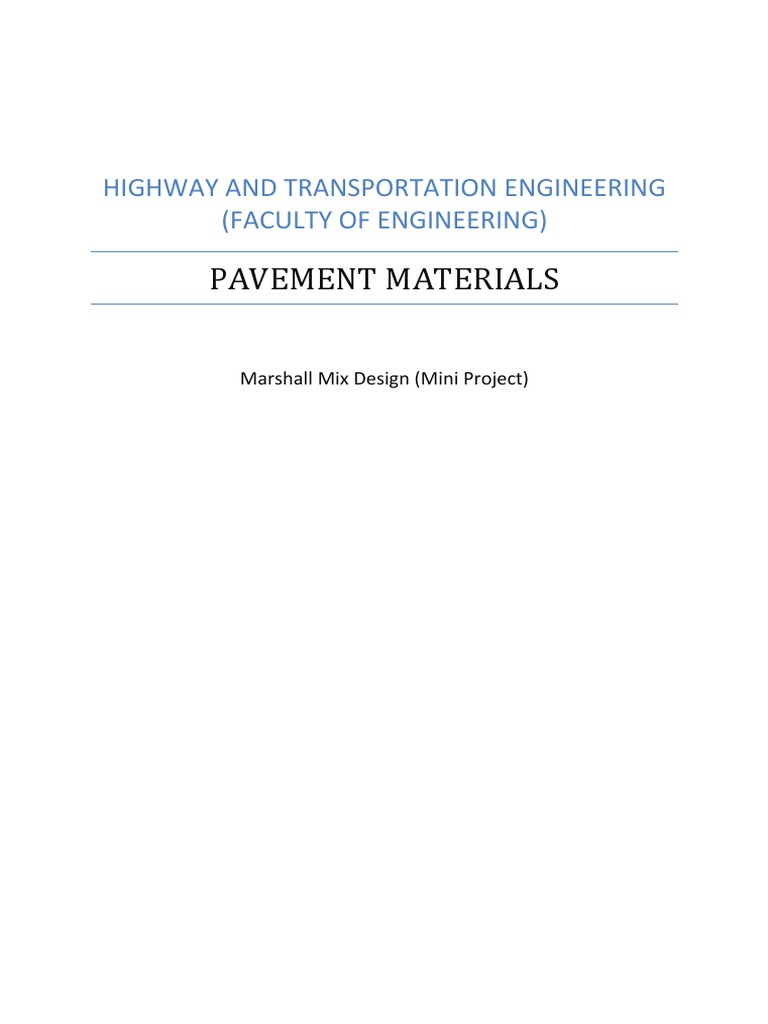 Pavement Materials: Highway and Transportation Engineering (Faculty of ...