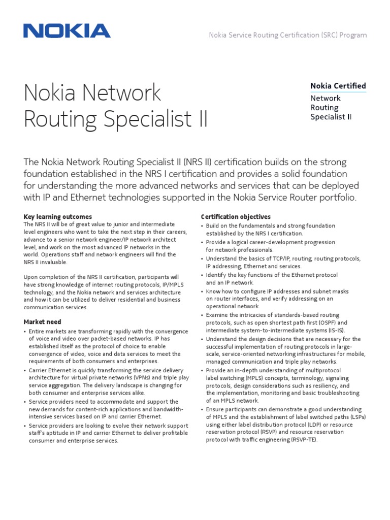 Nokia NRS2 SRC Track Sheet Document en | PDF | Multiprotocol Label ...