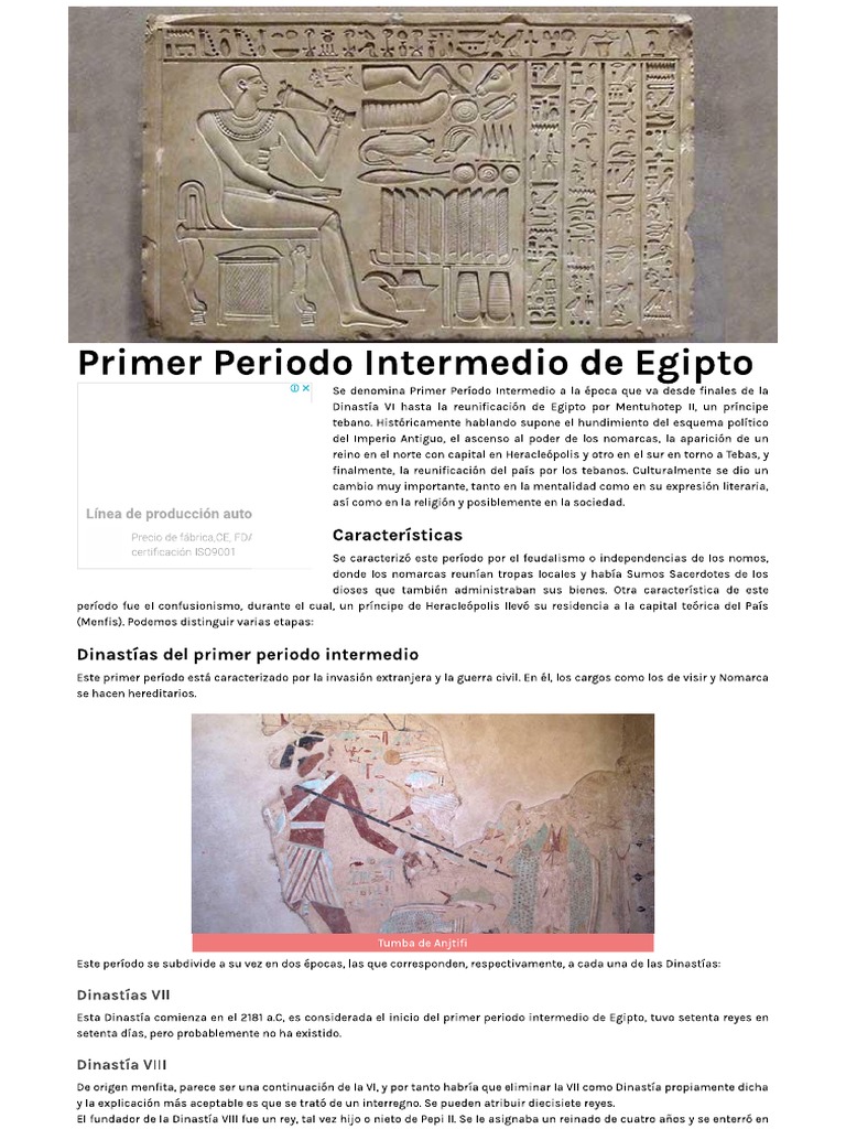 Primer Periodo Intermedio de Egipto | PDF