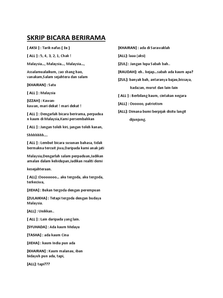 Skrip Bicara Berirama | PDF