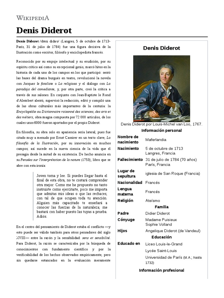 Denis Diderot | PDF | Science | Ciencia filosófica