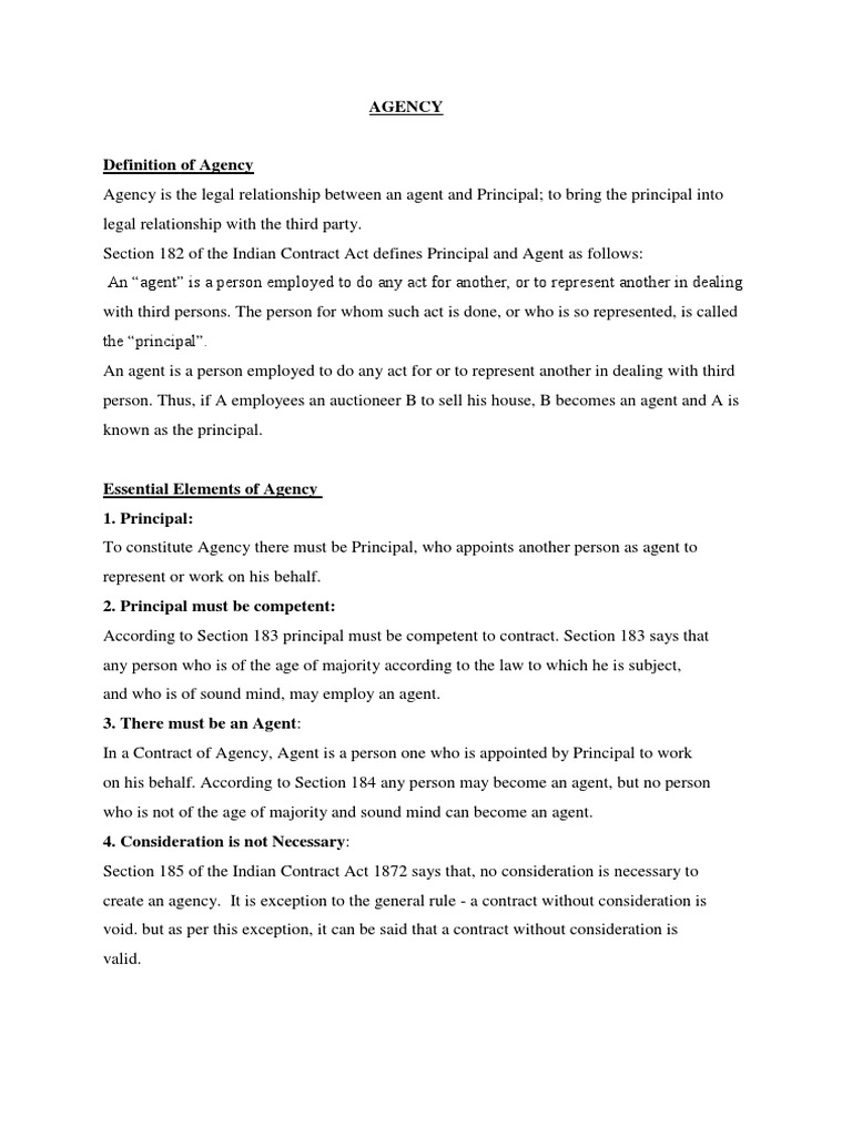 Contract of Agency | PDF | Law Of Agency | Ratification