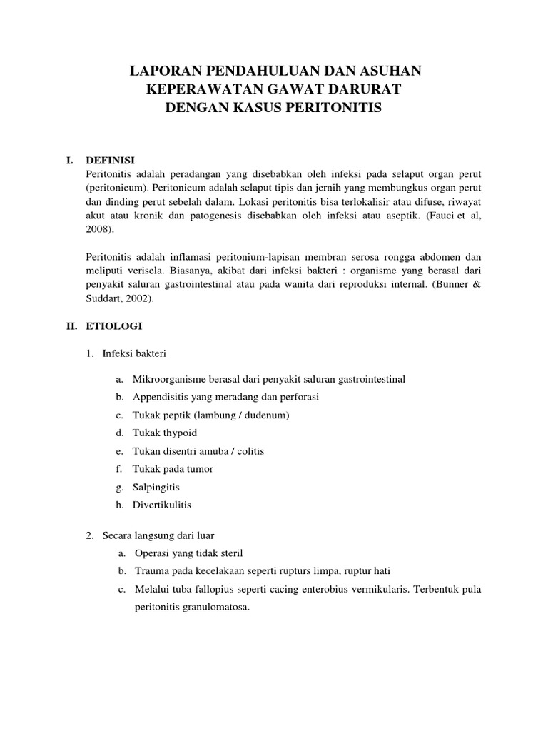 Laporan Pendahuluan Dan Asuhan Keperawatan Gawat Darurat | PDF