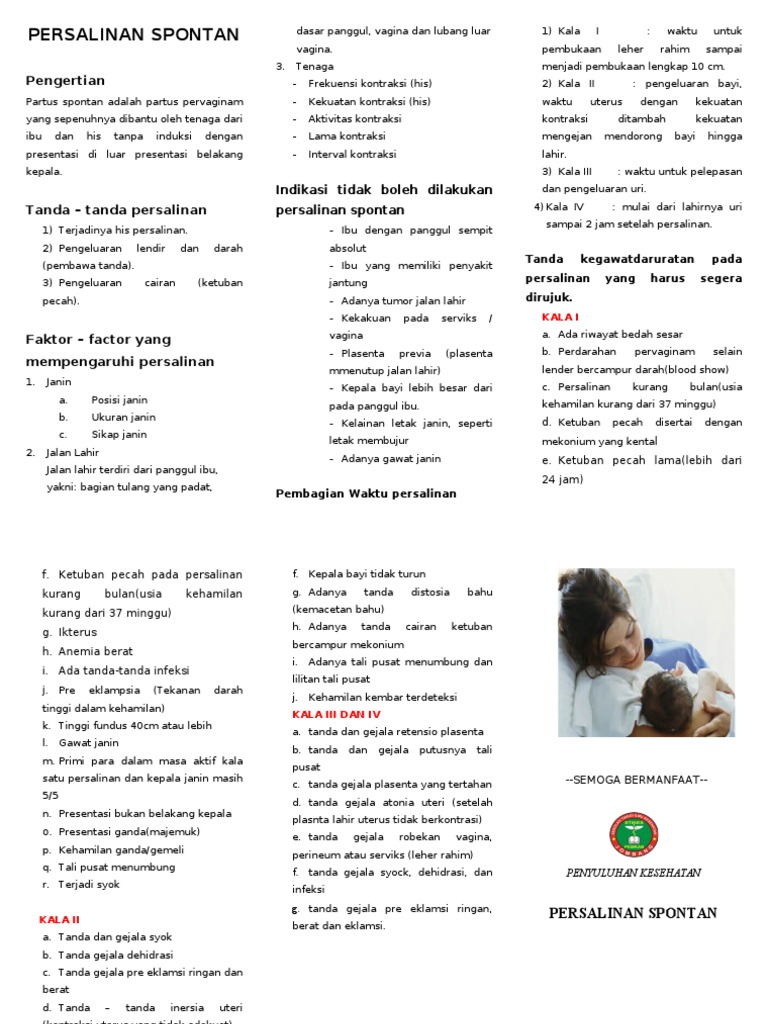 Leaflet Persalinan Spontan | PDF