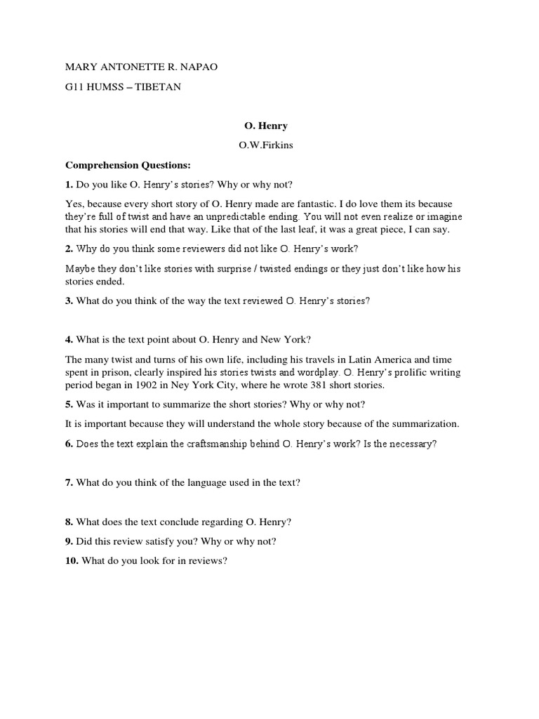O. Henry | PDF