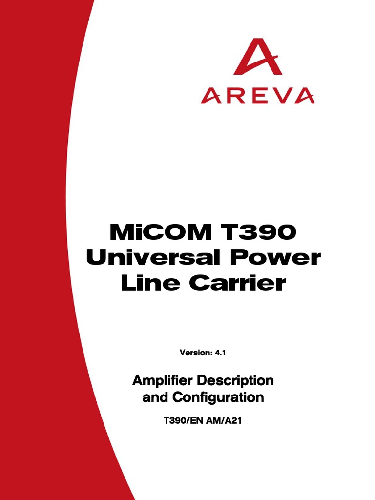 Micom T390 Universal Power Line Carrier: Amplifier Description and ...