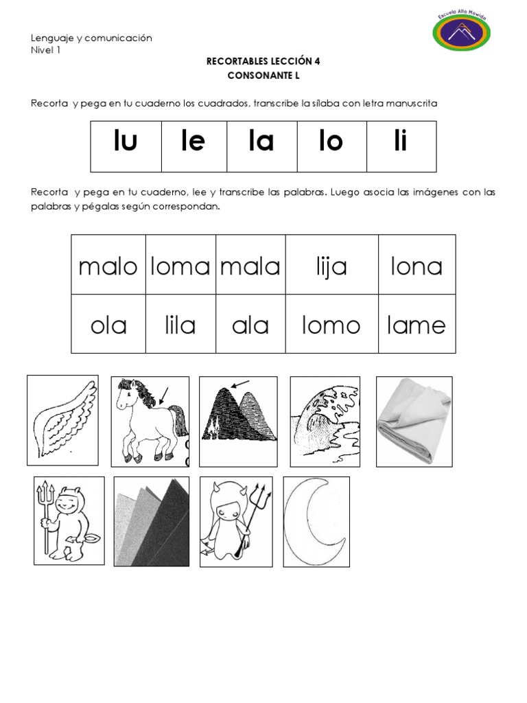 Recortables Consonante L | PDF