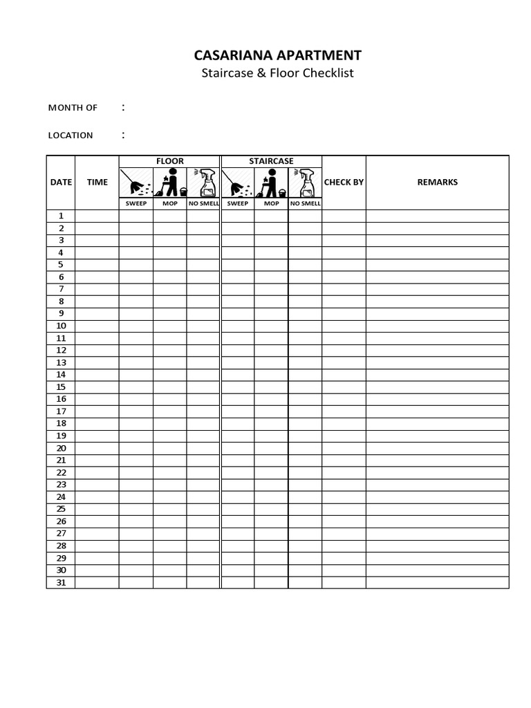 Casariana Apartment: Staircase & Floor Checklist | PDF