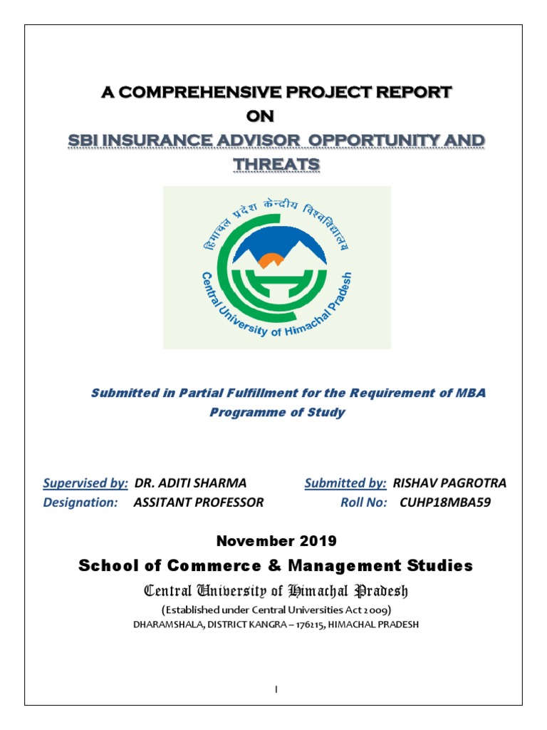 A Comprehensive Project Report | PDF | Insurance | Life Insurance