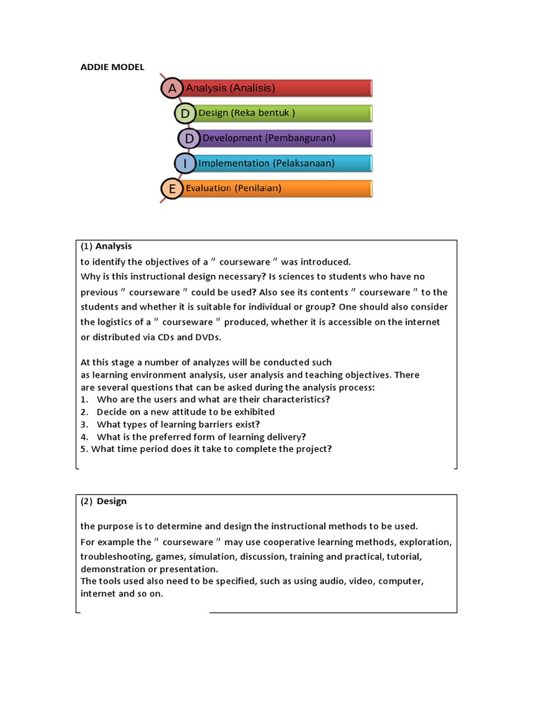 Addie Model | PDF | Educational Assessment | Educational Psychology
