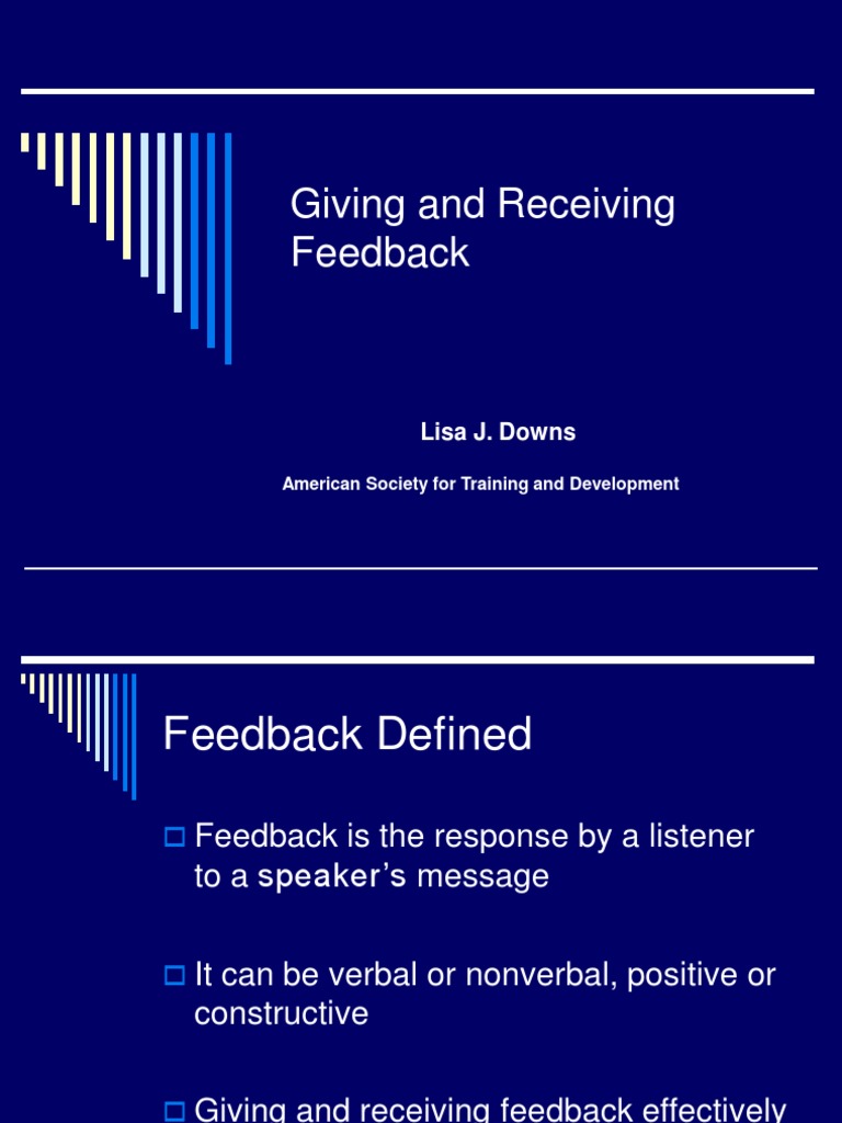 Effective Listening 10 - Giving and Receiving Feedback | PDF ...