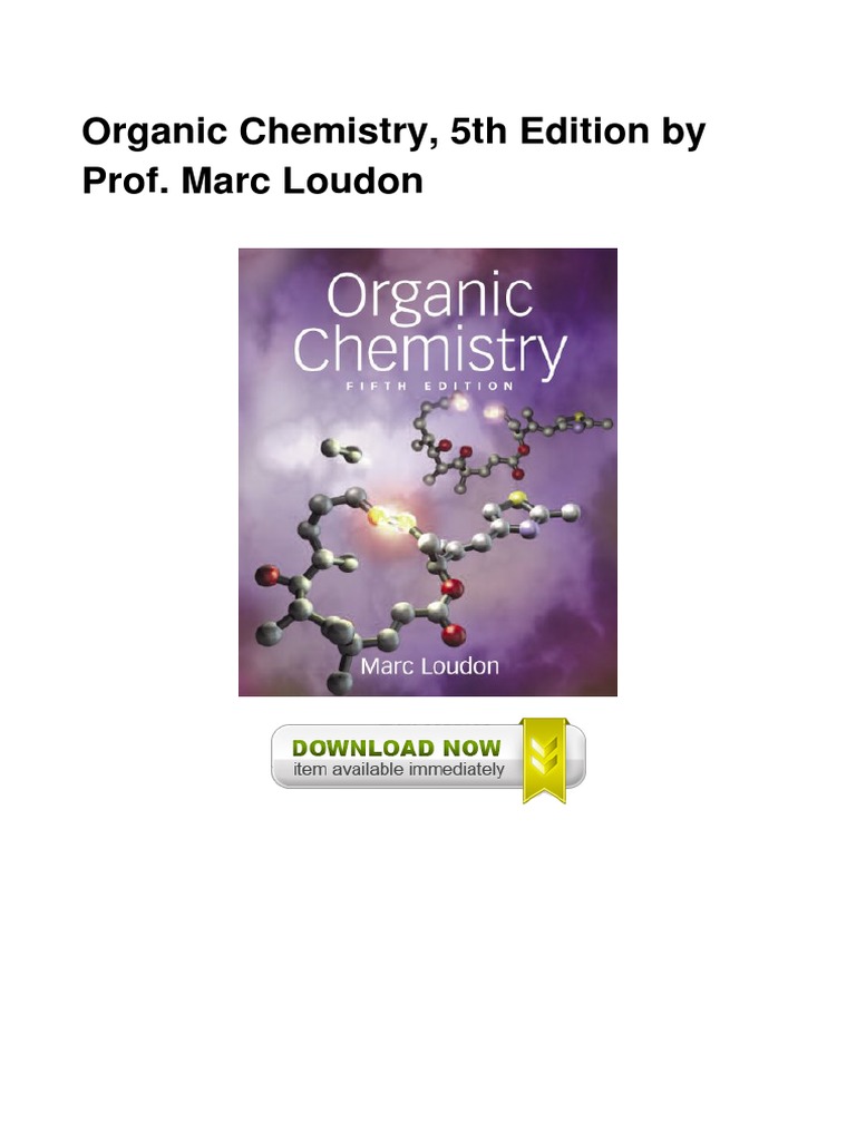 Organic Chemistry 5th Edition by Prof. Marc Loudon20191024 80210 Uwvpqr ...