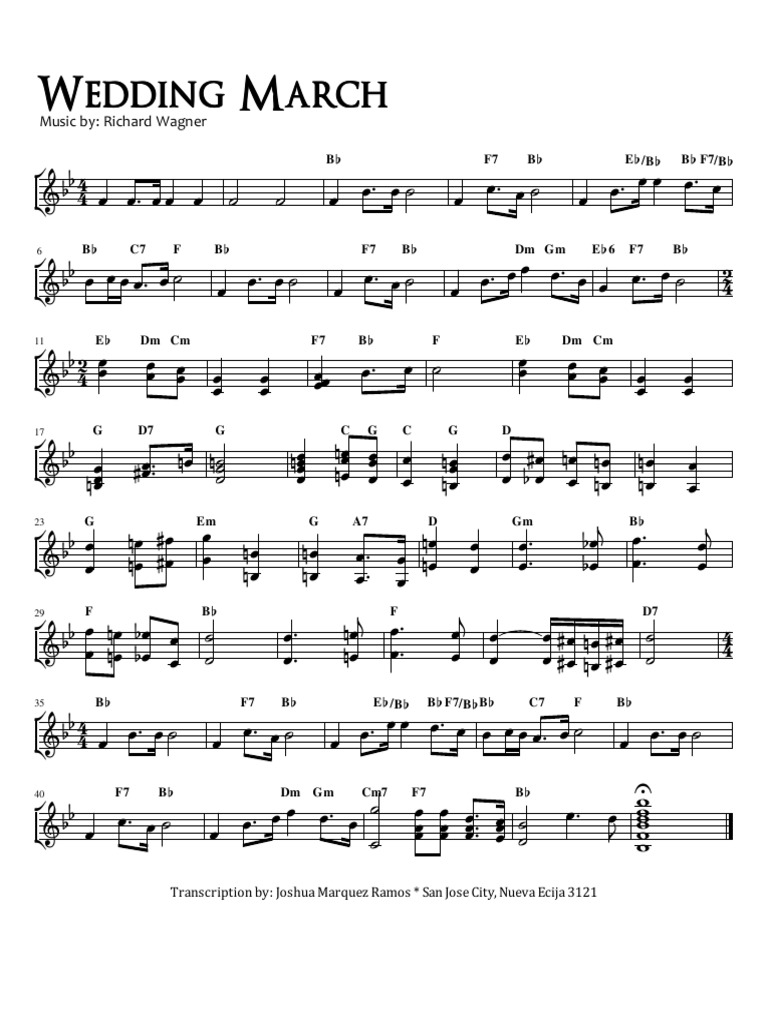 Wedding March Wedding March: Music By: Richard Wagner | PDF