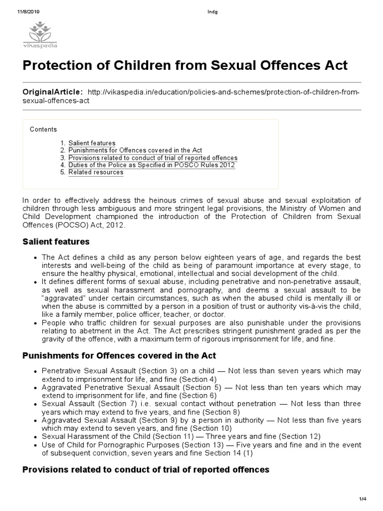 Pocso Act | PDF | Sexual Assault | Sexual Abuse