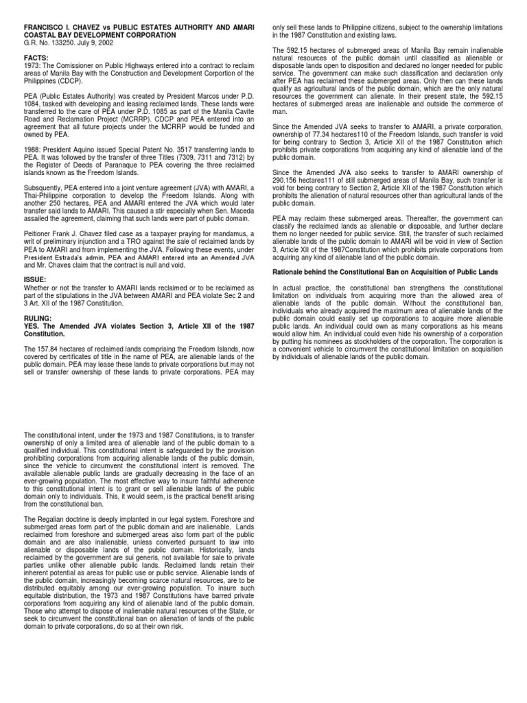 Chavez v. PEA AMARI | PDF | Corporations | Ownership