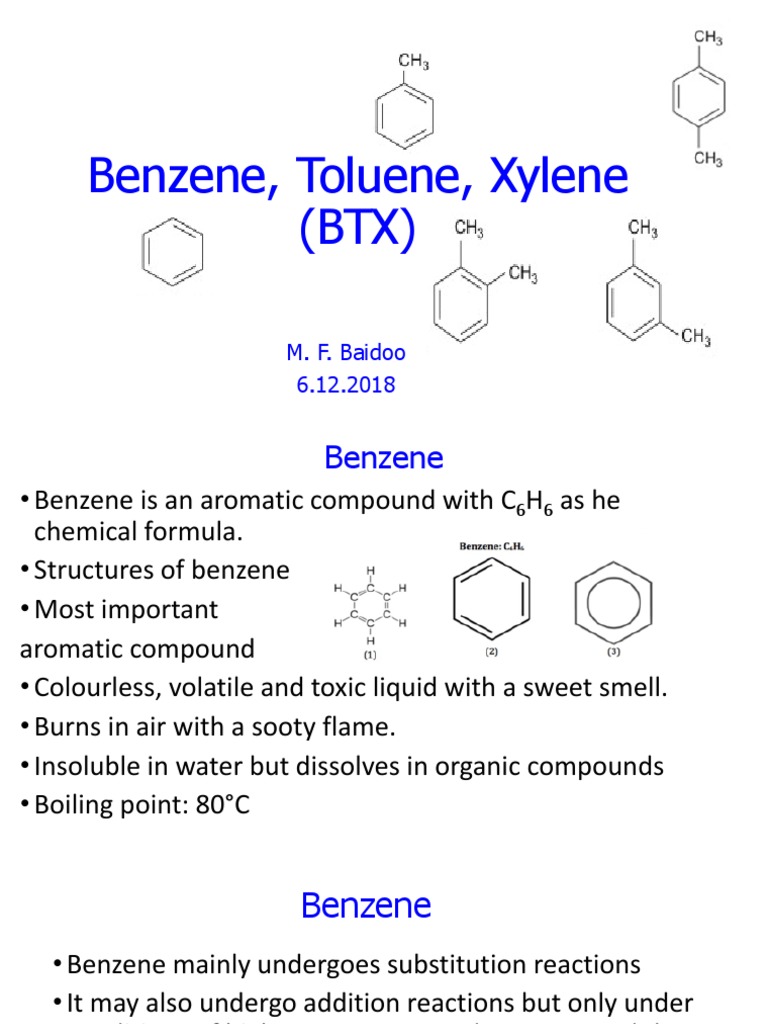 Benzene, Xylene, Toluene (BTX) 2018