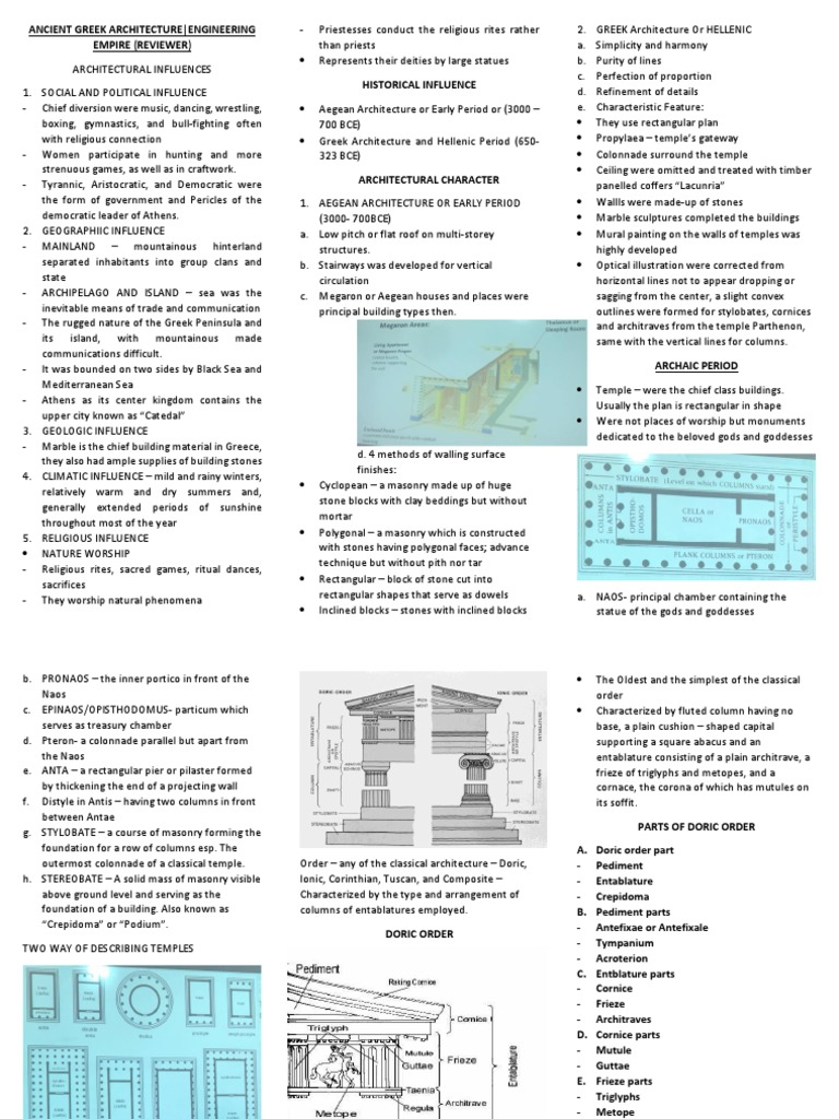 Ancient Greek Architecture | PDF | Mycenaean Greece | Column