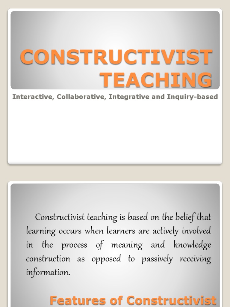 Constructivist Teaching | PDF | Inquiry Based Learning | Constructivism ...